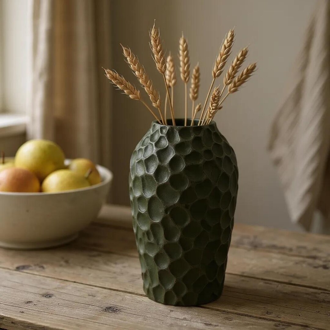 Modern Botanical Leaf Vase – 3D Printed Eco-friendly Home Decor, Nature ...