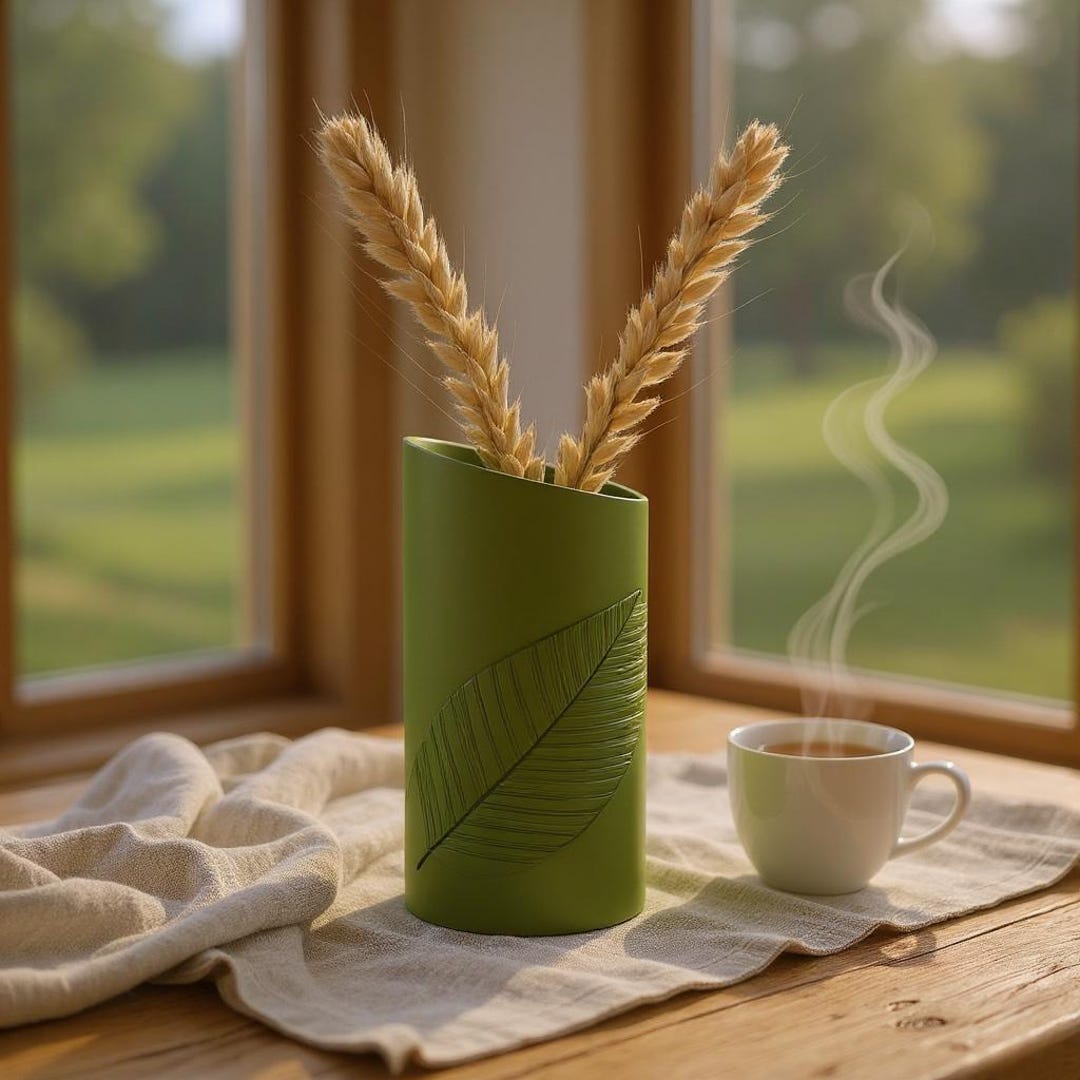Sage Leaf Vase – 3D Printed Minimalist Leaf Design Vase, Modern Eco ...