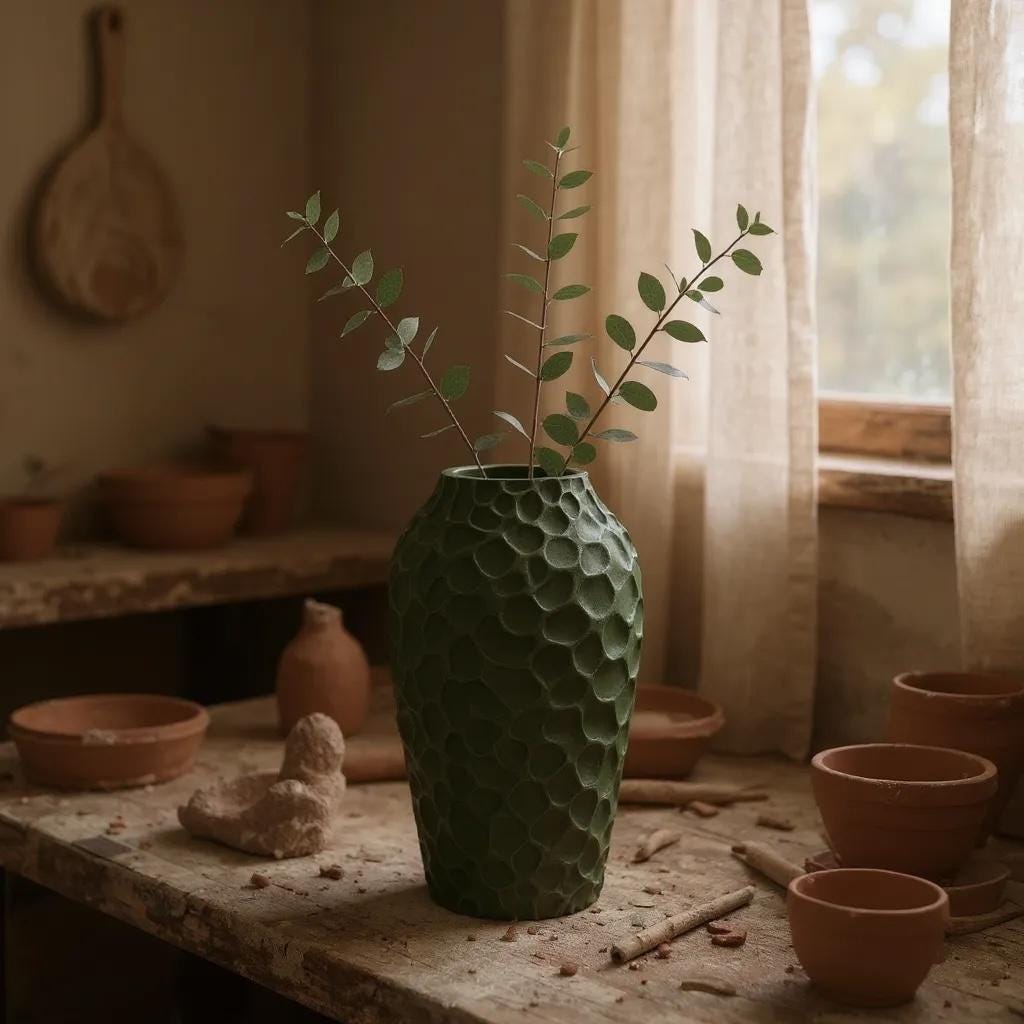 Modern Botanical Leaf Vase – 3D Printed Eco-friendly Home Decor, Nature ...