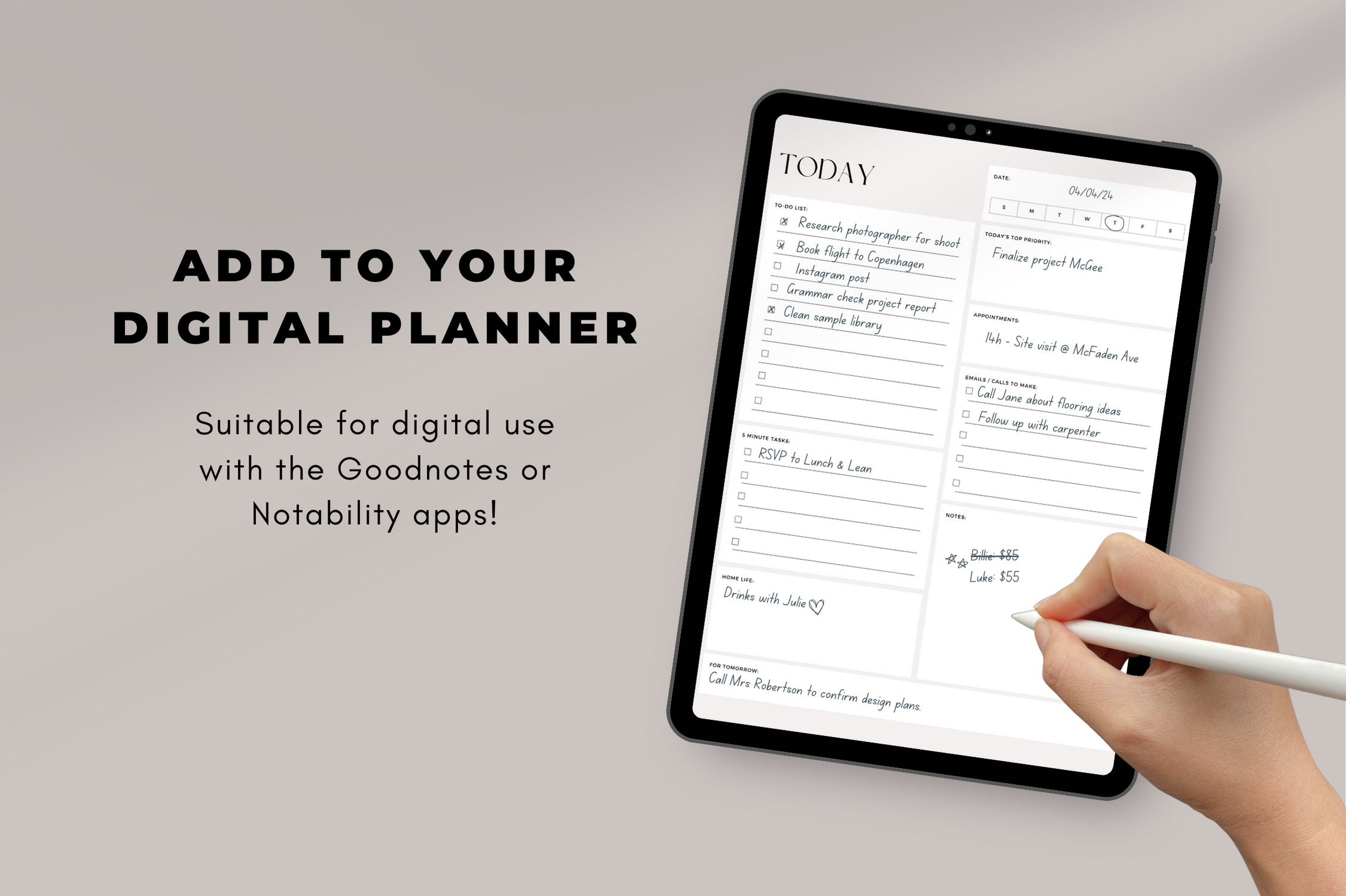 Task Planner Printable, Minimalist Daily and Weekly Organizer, To-do ...
