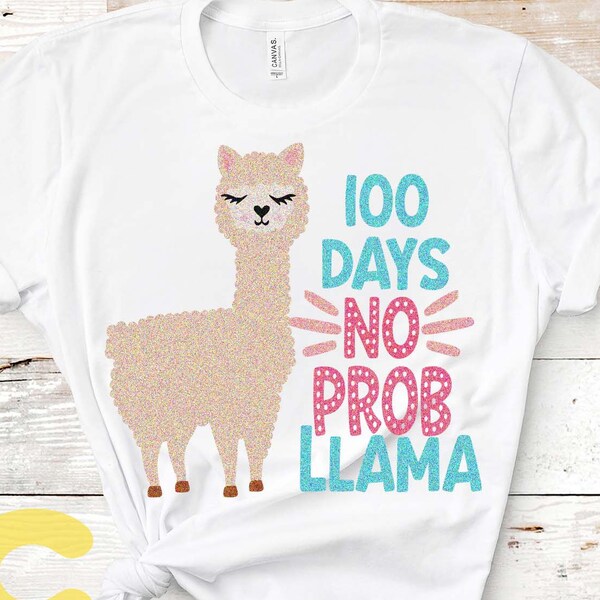 100th Days of School With Llama Svg - Etsy
