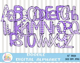 A-Z Leopard and Turquoise Doodle Letters PNG (Download Now) - Etsy