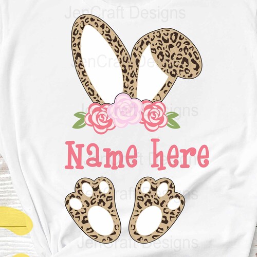 Easter Svg Floral Leopard Print Bunny Face Ears Feet Cheetah - Etsy