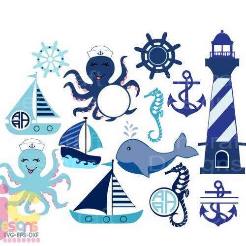Summer Svg Sea Creature Nautical Anchor SVG Ocean SVG Files - Etsy