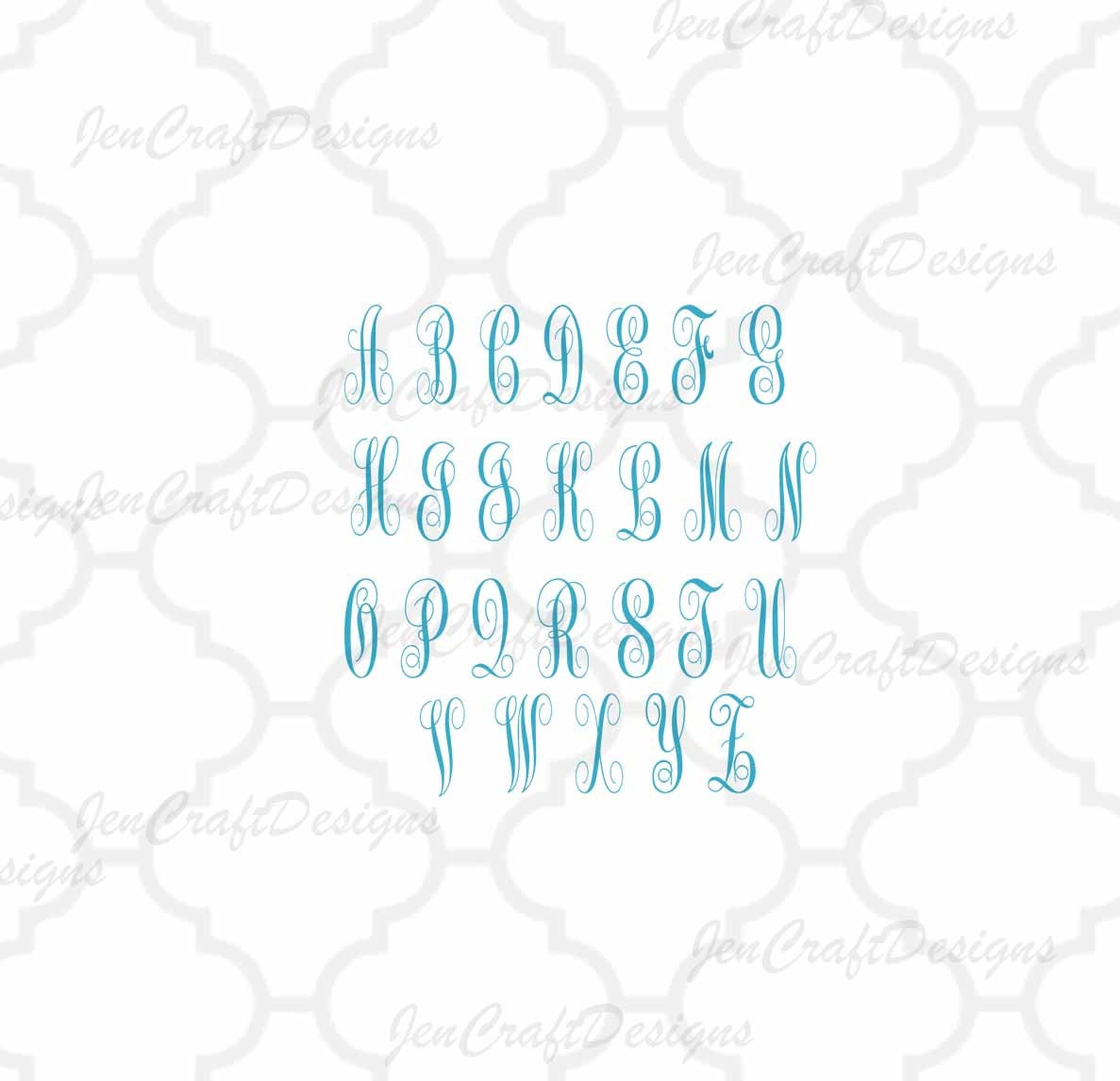 Curly monogram, Round Font SVG, DXF Eps, jpg Alphabet Cuttable svg ...