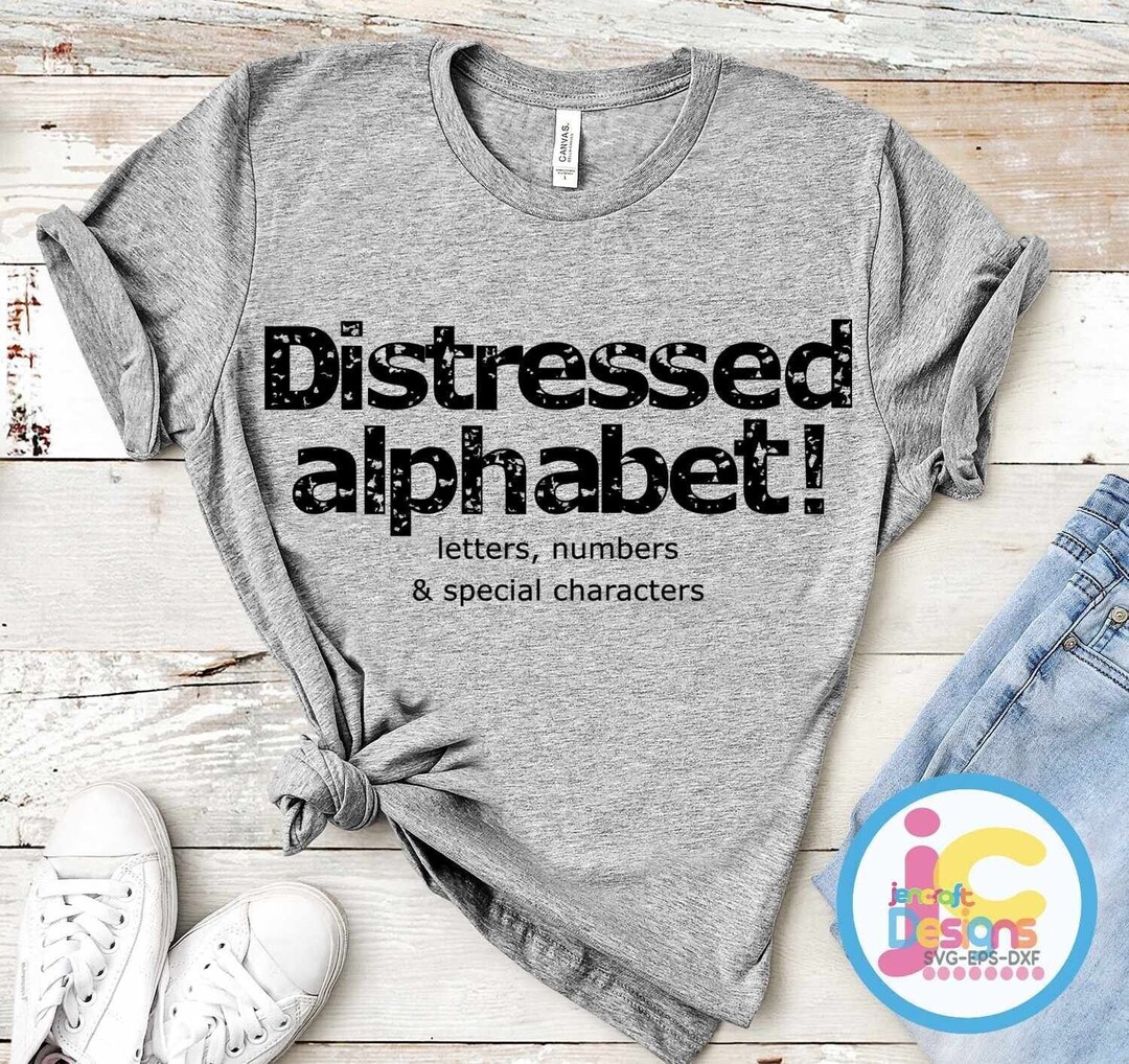 Distressed Alphabet SVG Font: Grunge Letters, Numbers (digital Download ...