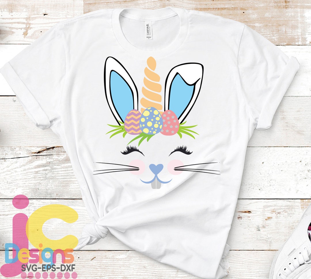Bunny Unicorn Easter SVG, Rabbit Face Cut File (digital Download) - Etsy