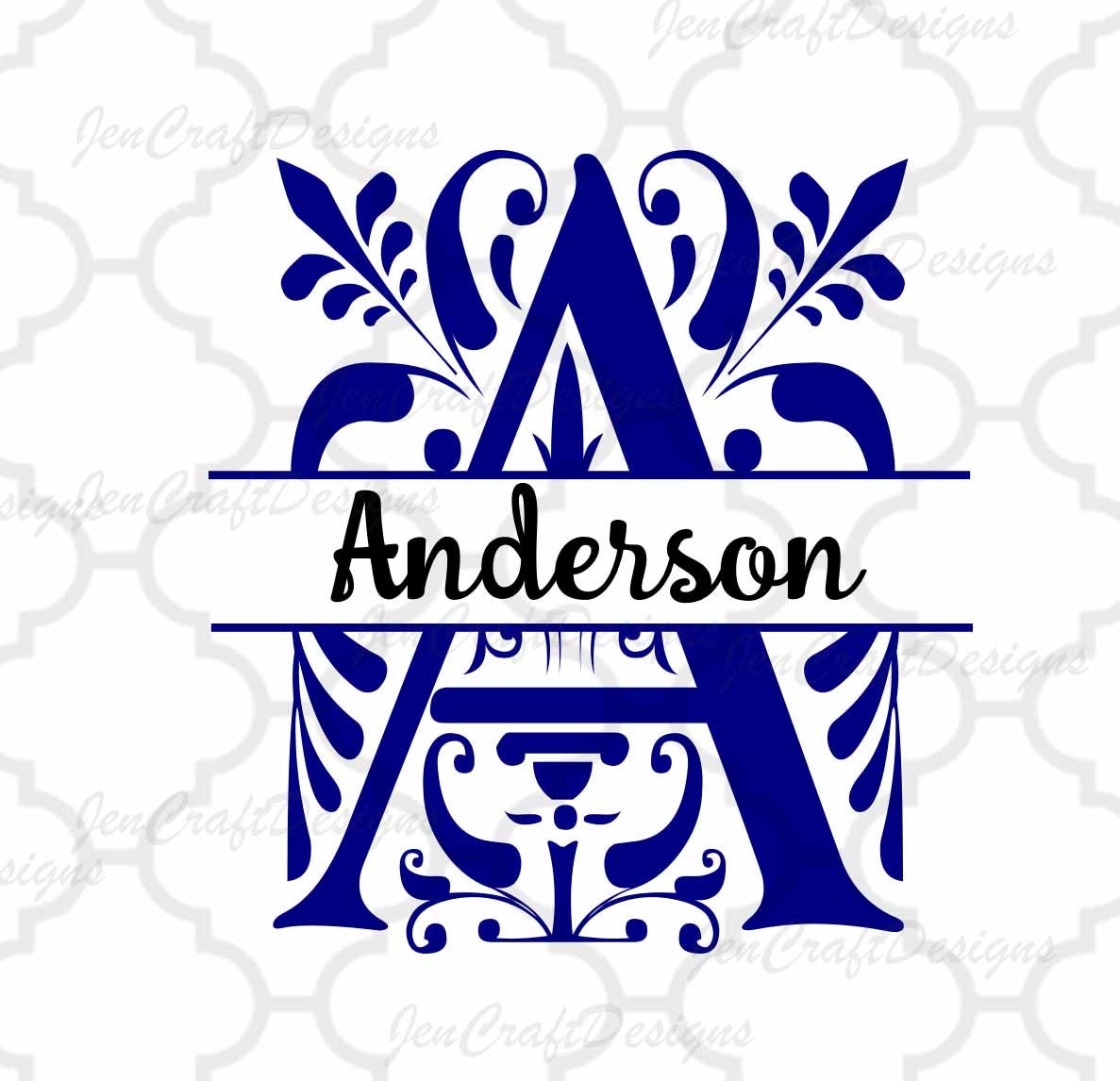 Split Regal Monogram SVG A-Z Alphabet, Ready to Cut SVG DXF Eps Cut ...