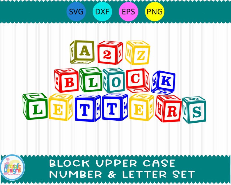 Baby Block Alphabet & Numbers SVG: A-Z Letters, 0-9 (digital Cut Files ...