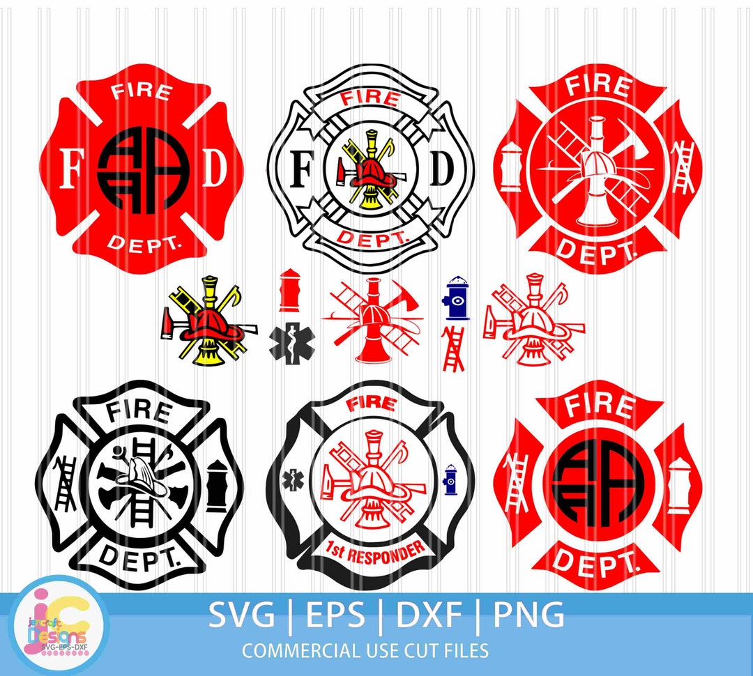 Firefighter Badge SVG: EMT, First Responder Designs (cut Files) - Etsy