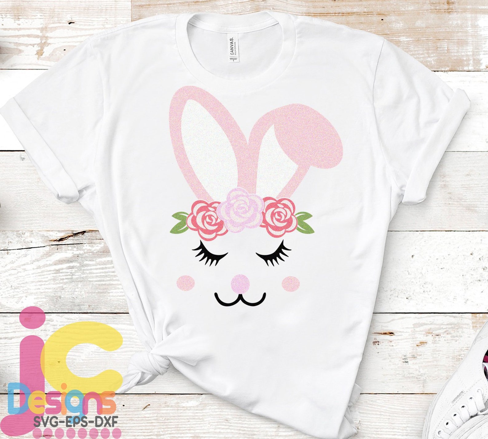 Easter Svg Bunny Svg Cute Girl Bunny Face Svg Floral Bunny | Etsy