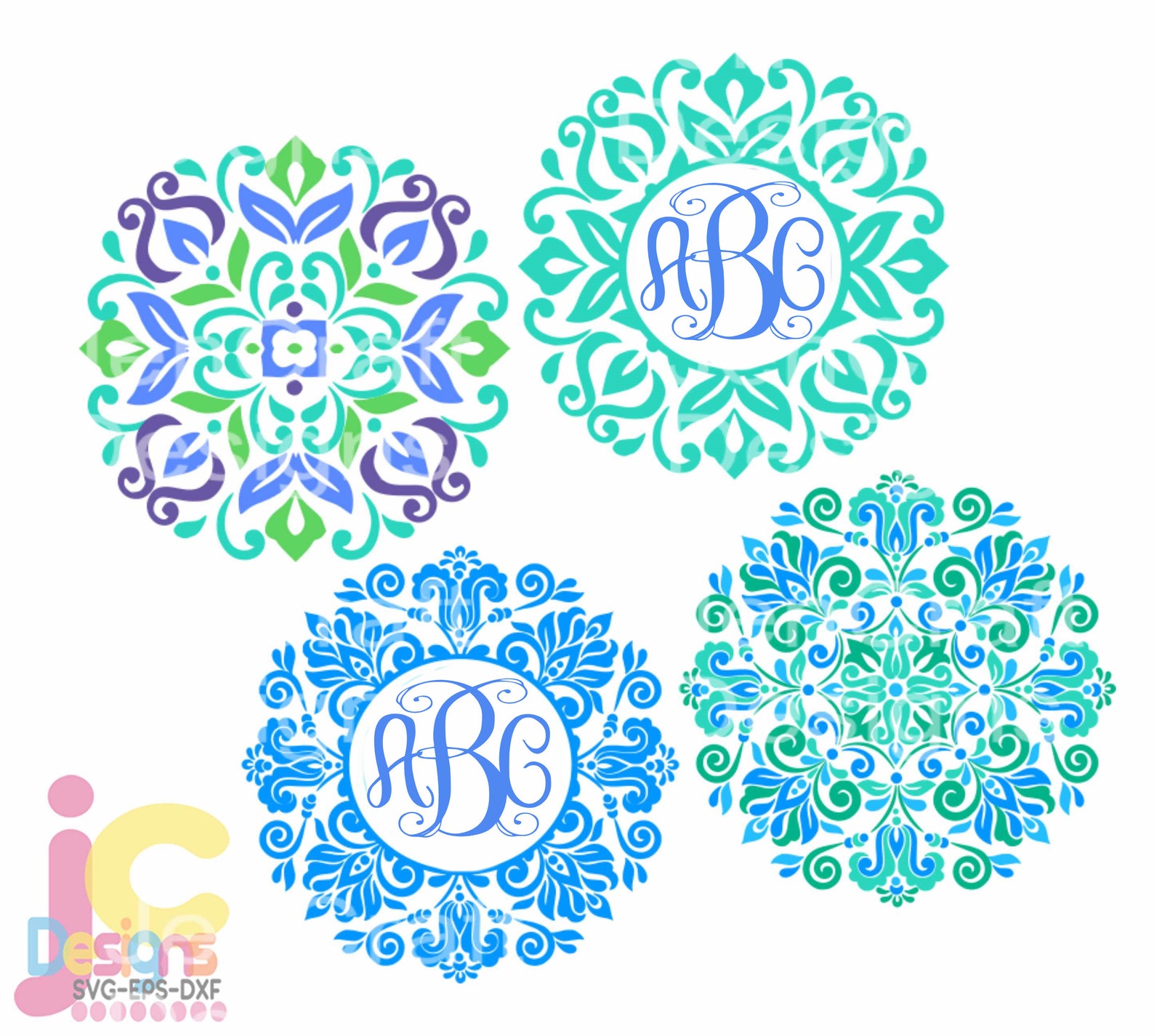 Mandala monogram svg Floral Pattern Frame Boho svg Spring | Etsy