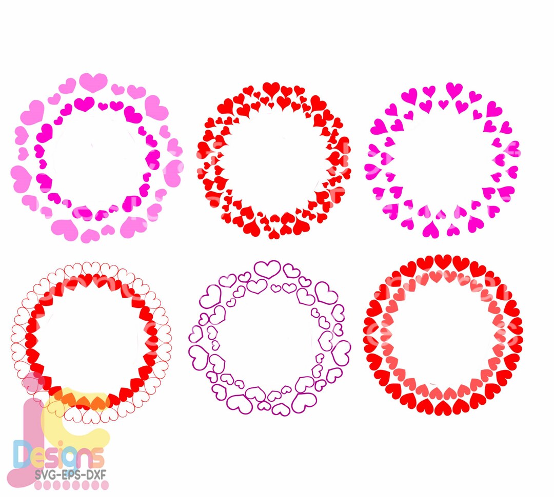 Heart Monogram Frame Svg Valentine Frames Svg Valentines Day Wedding ...