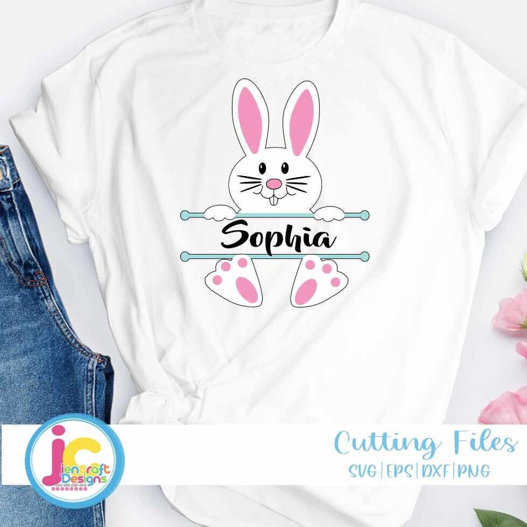 Easter Svg, Split Bunny Monogram Svg Frame, Split Monogram Easter ...
