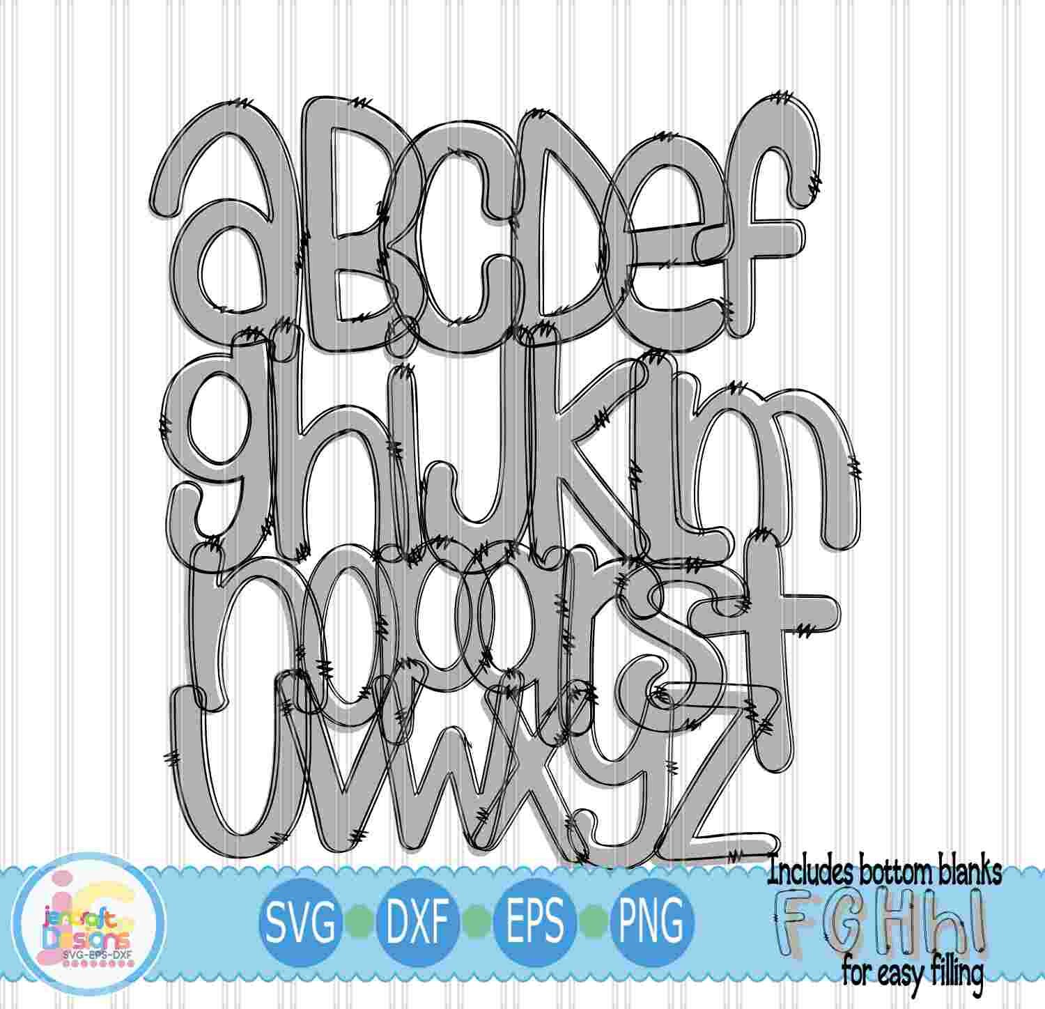 Doodle Alphabet Svg Bundle Lower Case Doodle Letters Hand Drawn Font