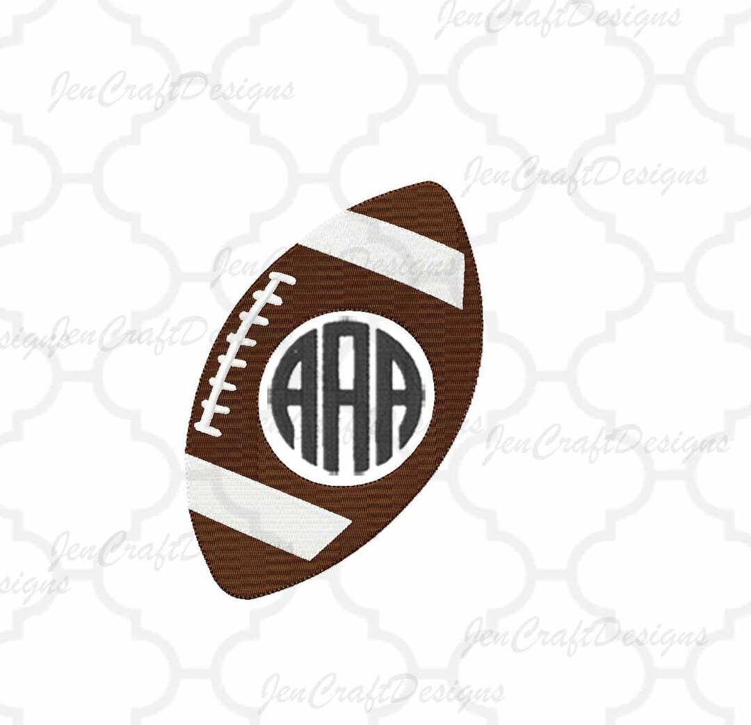Football Monogram Embroidery Design Frame Team Monogram Fall - Etsy
