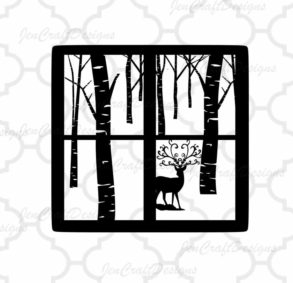 Christmas Reindeer Winter Scene Svg Christmas Svg Glass Block | Etsy