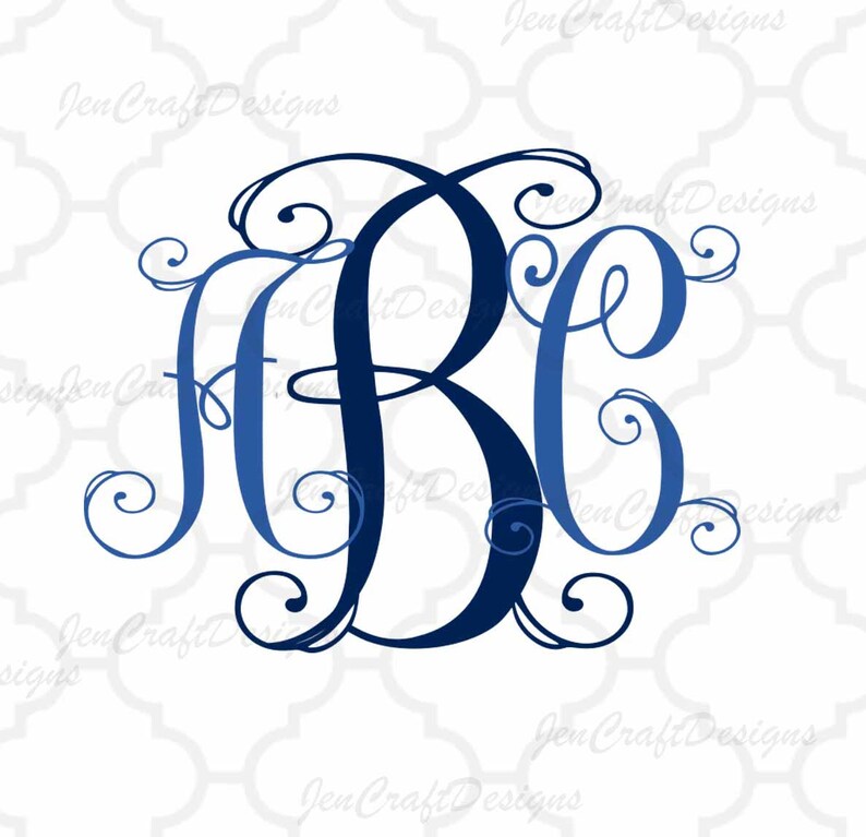 Fancy Vine Interlocking Monogram Svg Alphabet Svg Upper & - Etsy