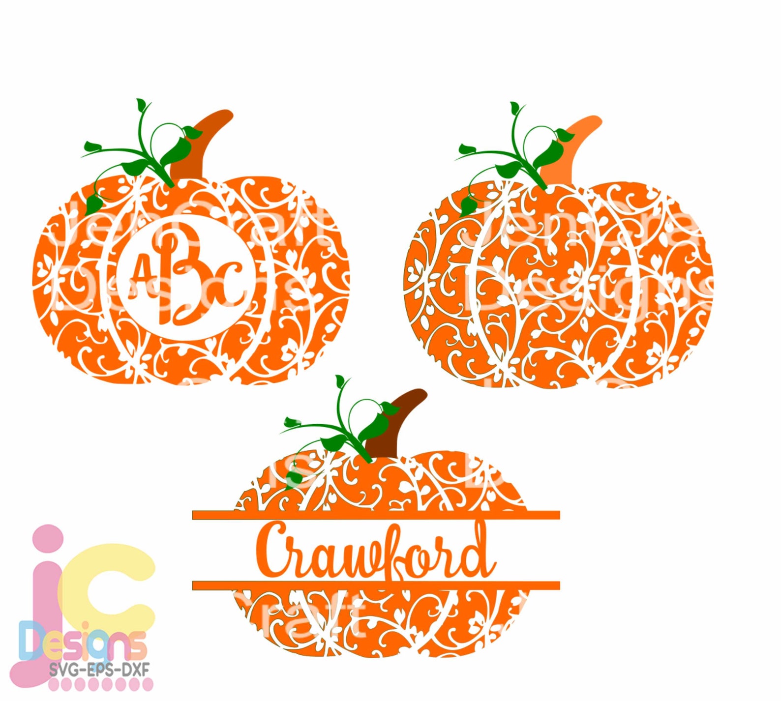 Fall Pumpkin SVG Thanksgiving Pumpkin Monogram Frame Svg - Etsy