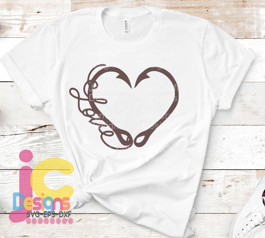 Fishing Hook Svg Fishing Heart Love Cut File Fathers Day - Etsy