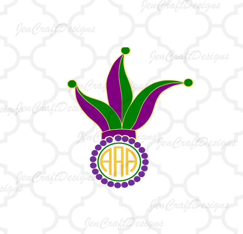 Mardi Gras svg Jester's Hat Monogram Frame Jester Crown New Orleans Svg ...