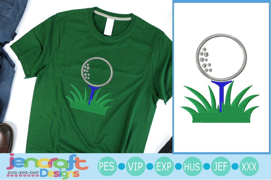 Golf Ball on Tee in Grass Embroidery Design Instant Download - Etsy