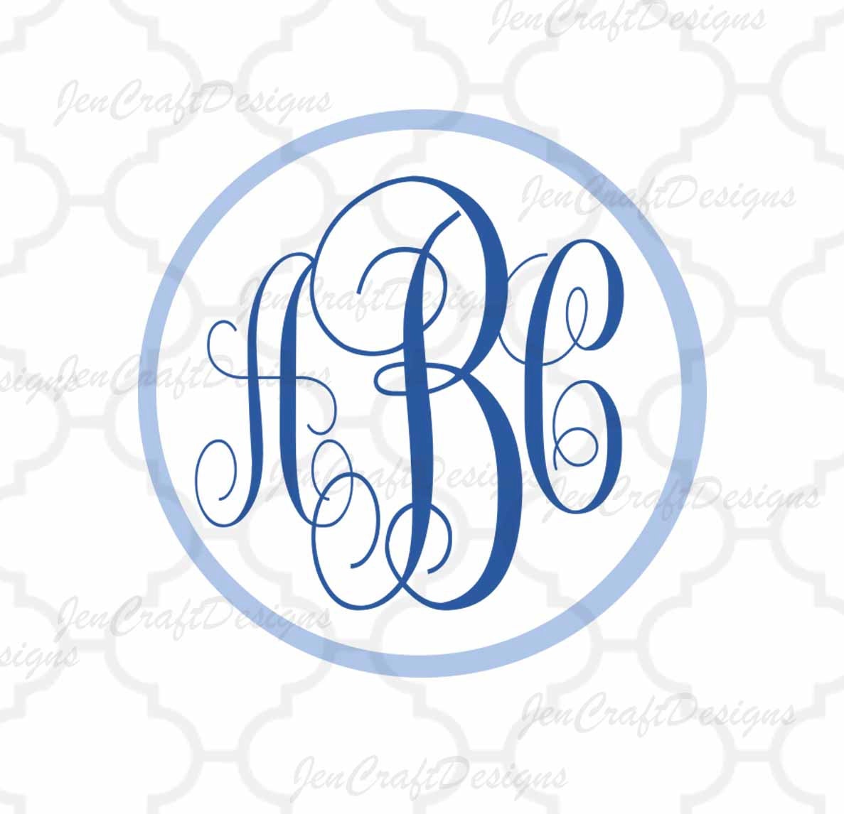 Fancy Circle Monogram Cuttable Font Svg | SEMA Data Co-op