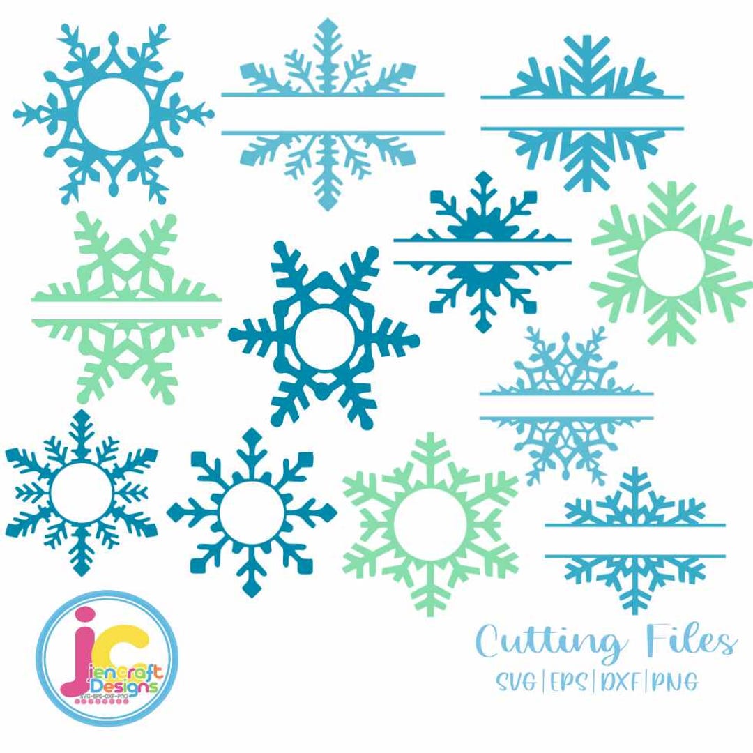 Snowflake Monogram Frame SVG: Christmas Cut File (digital Download) - Etsy