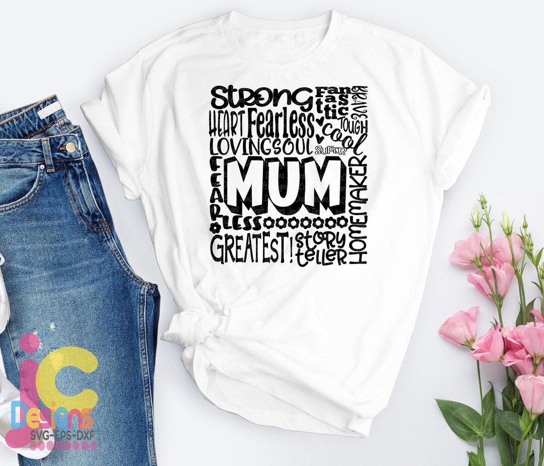 Mum Typography SVG, Mother's Day, Cut File (svg, Eps, Dxf, Png) - Etsy