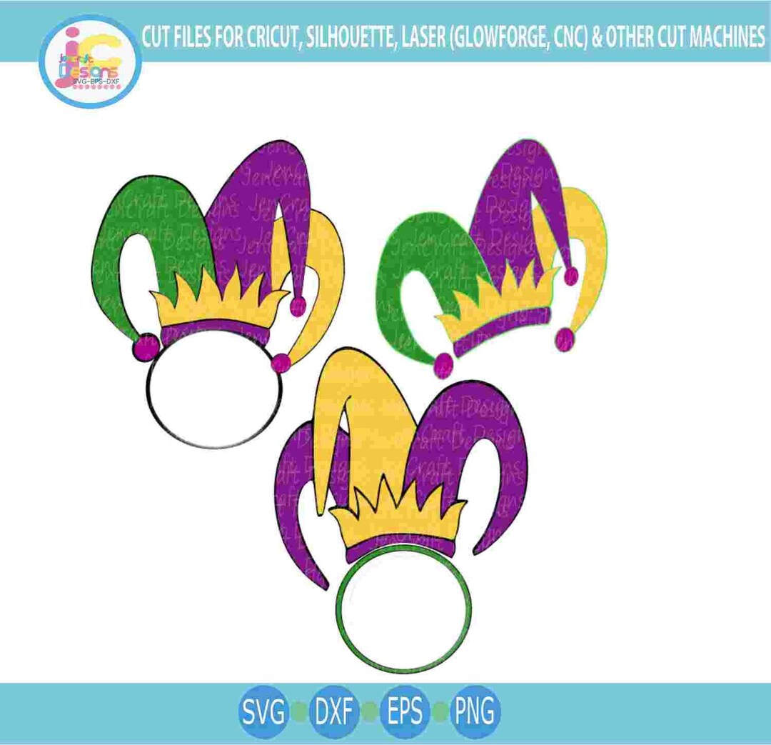 Mardi Gras Svg Mardi Gra Hat Monogram Svg, Jester Crown New Orleans Cut ...