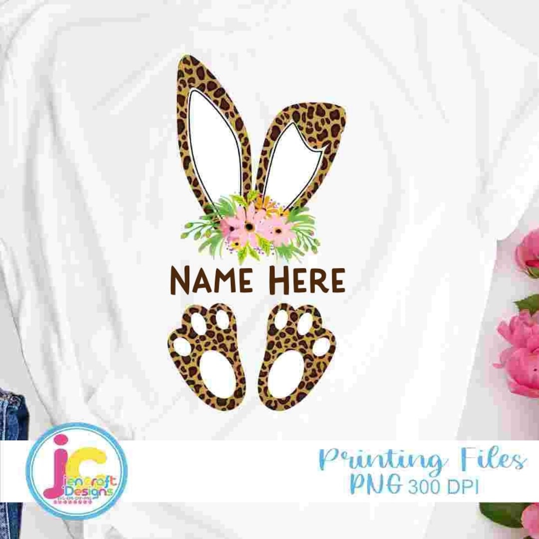 Cheetah Print Easter Bunny Ears & Feet PNG: Floral Leopard Rabbit ...