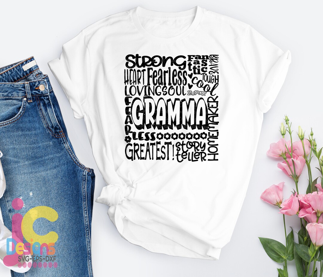 Gramma SVG, Grandmother SVG, Typography Word Art, Granny Grandma ...