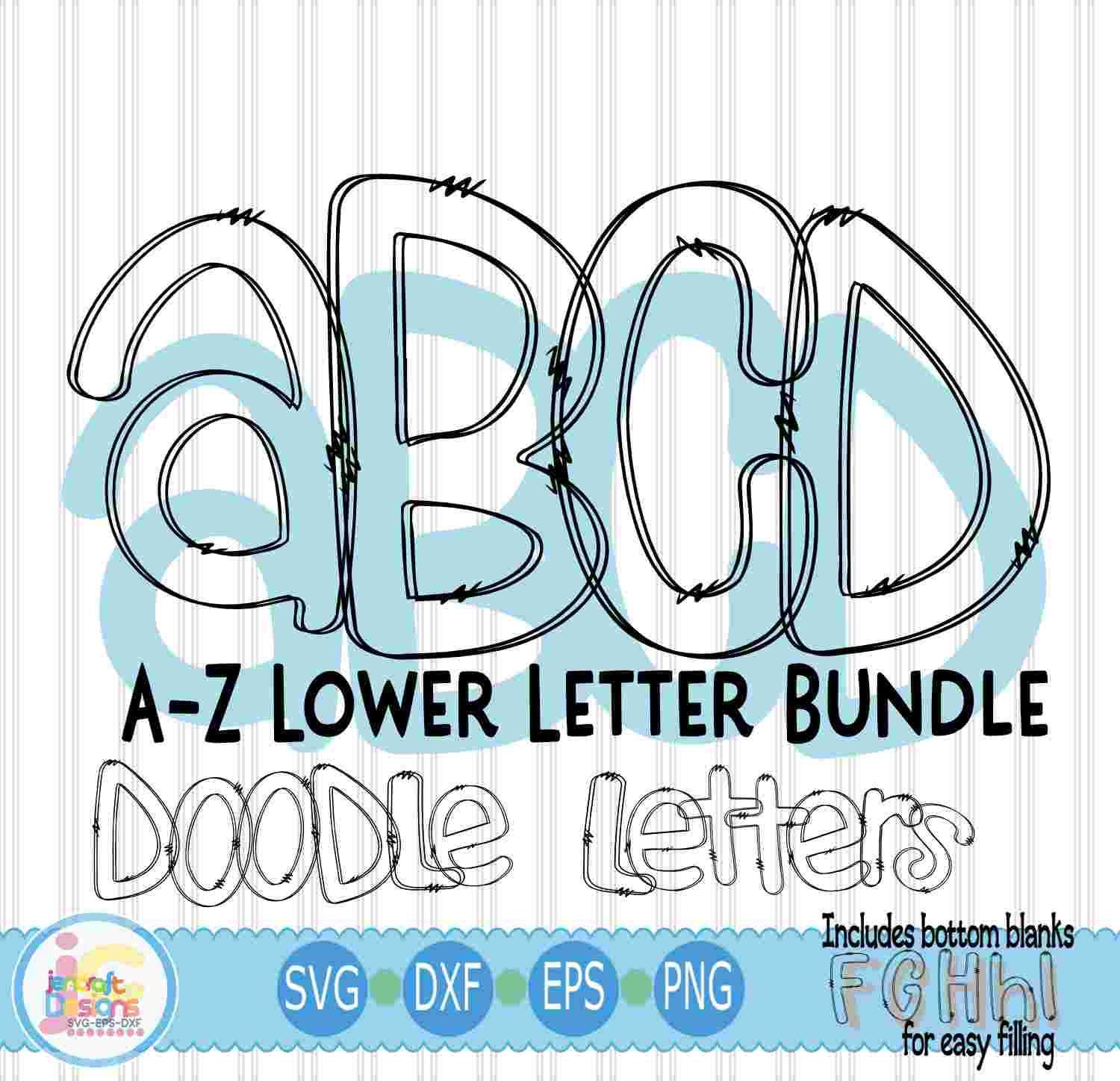 Doodle Alphabet Svg Bundle Lower Case Doodle Letters Hand Drawn Font