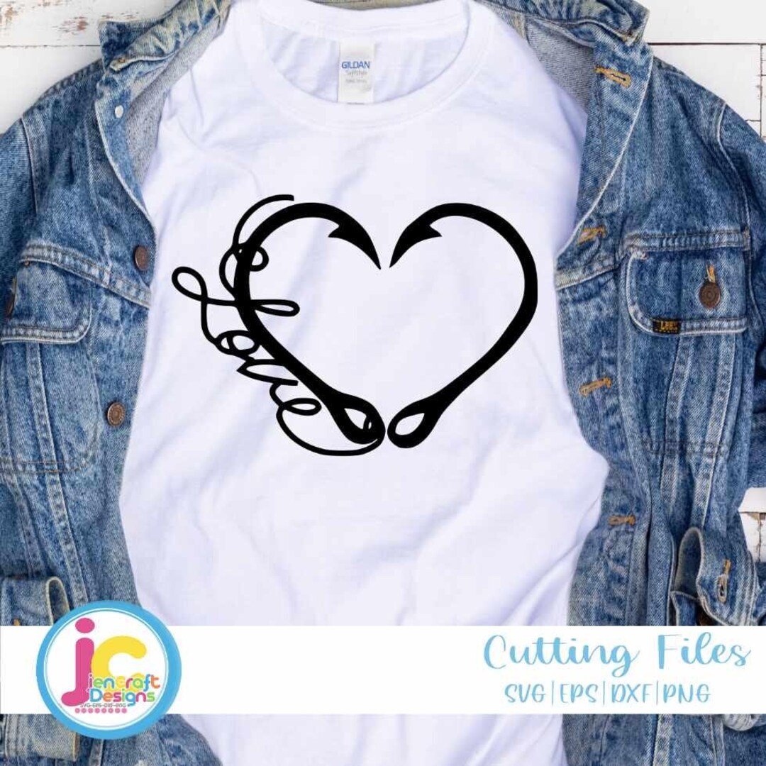 Fishing Hook Svg Fishing Heart Love Cut File Fathers Day Design Dad ...
