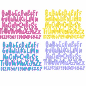 Pastel Doodle Alphabet PNG Bundle: Gelato Neon Letters (digital ...