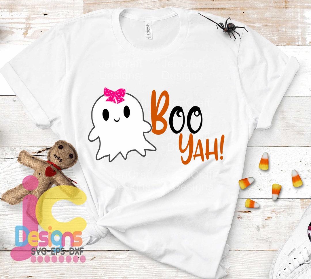 Halloween Svg Boo Yah SVG Cute Girl Ghost Svg, Spoky Ghoul Fall Autumn ...