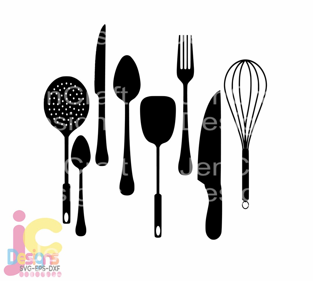 Kitchen Utensils SVG Cut File Set, Farmhouse Sign Design (digital ...