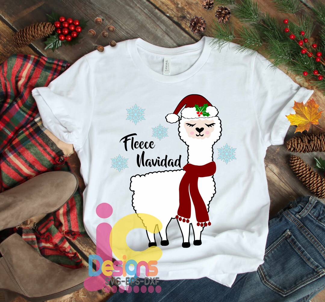 Fleece Navidad Llama Christmas SVG Llama Svg, Alpaca Svg Cute Svg, Girl ...