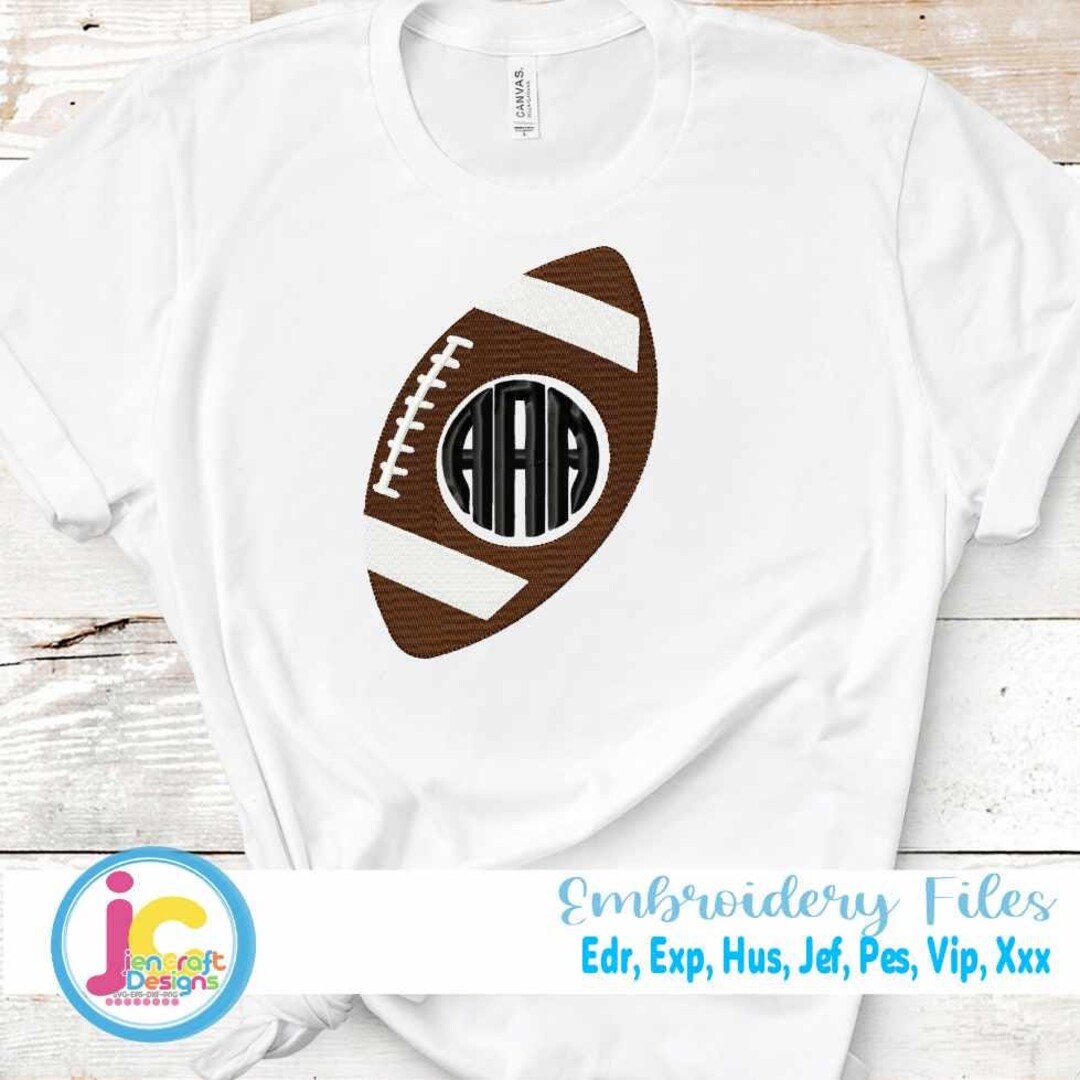 Football Monogram Embroidery Design Frame, Team Monogram, Fall Instant ...