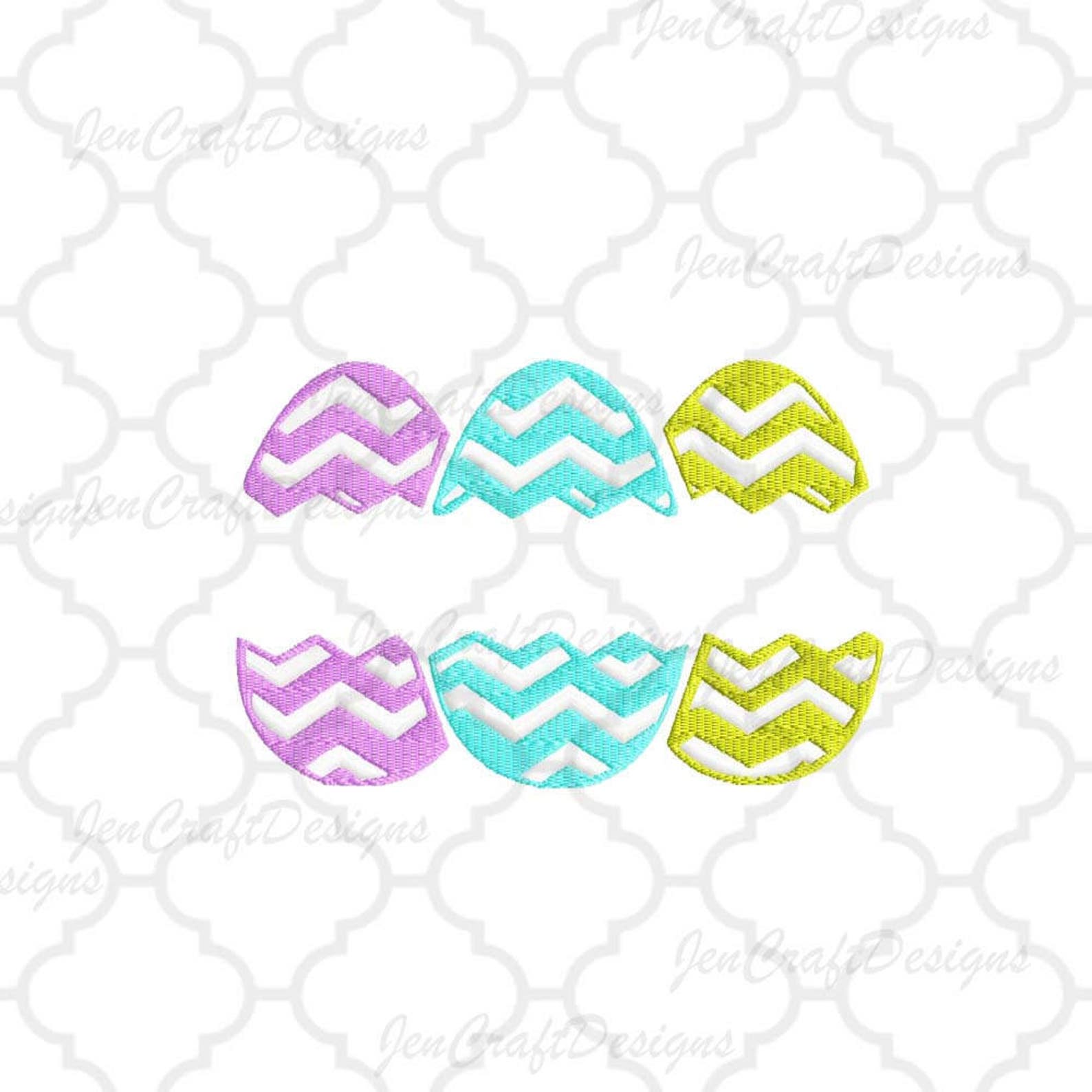 Easter Chevron Split Egg Monogram Embroidery Design Easter | Etsy
