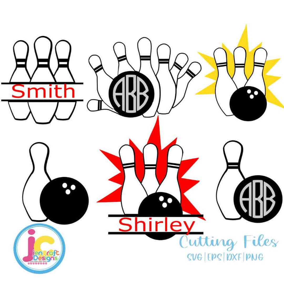 Bowling Svg, Bowling League Team Monogram Svg, Bowling Pin Bowling Ball ...
