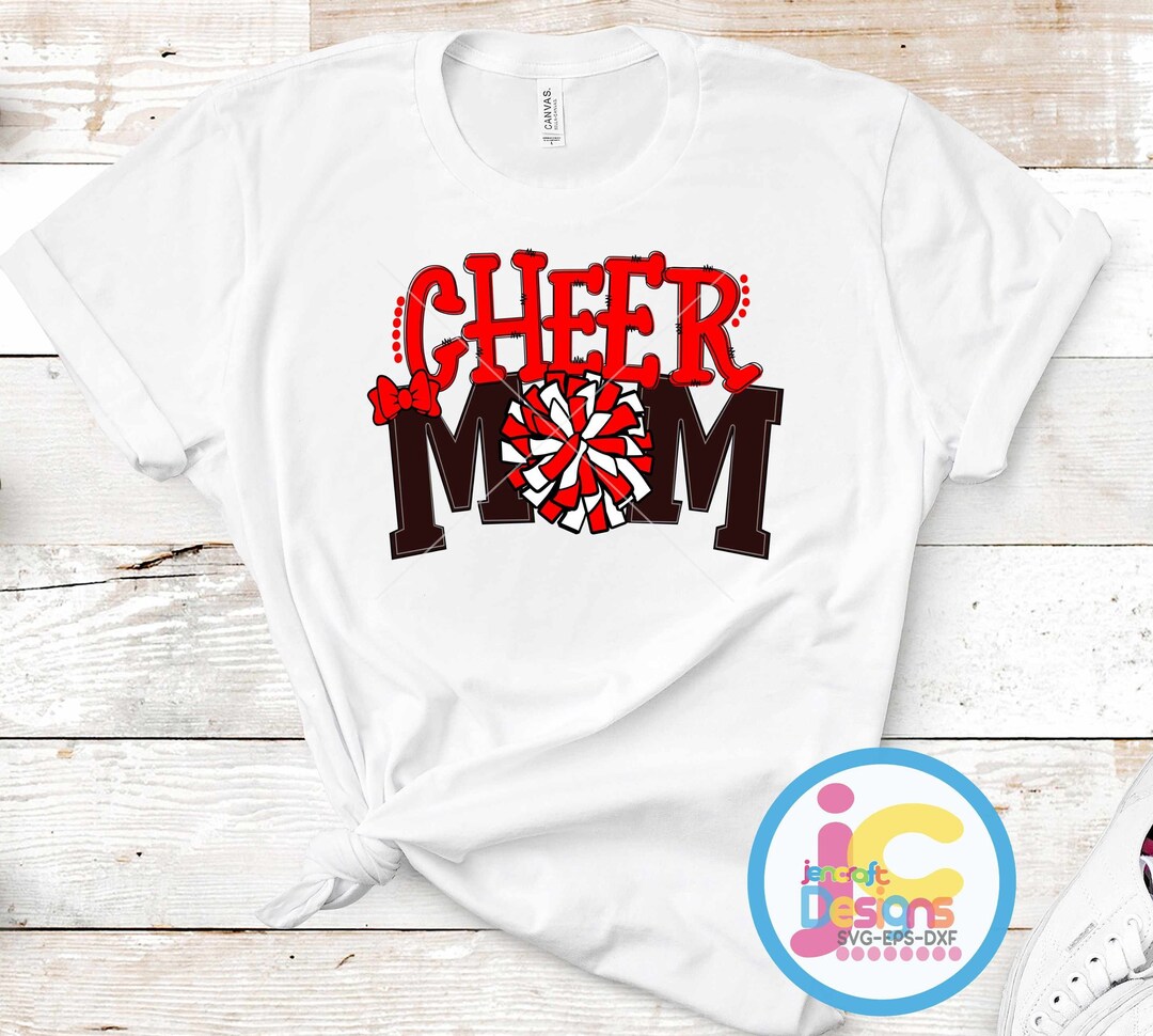 Cheer Mom Png Cheer Png Red and White Cheerleader Pom Pom - Etsy
