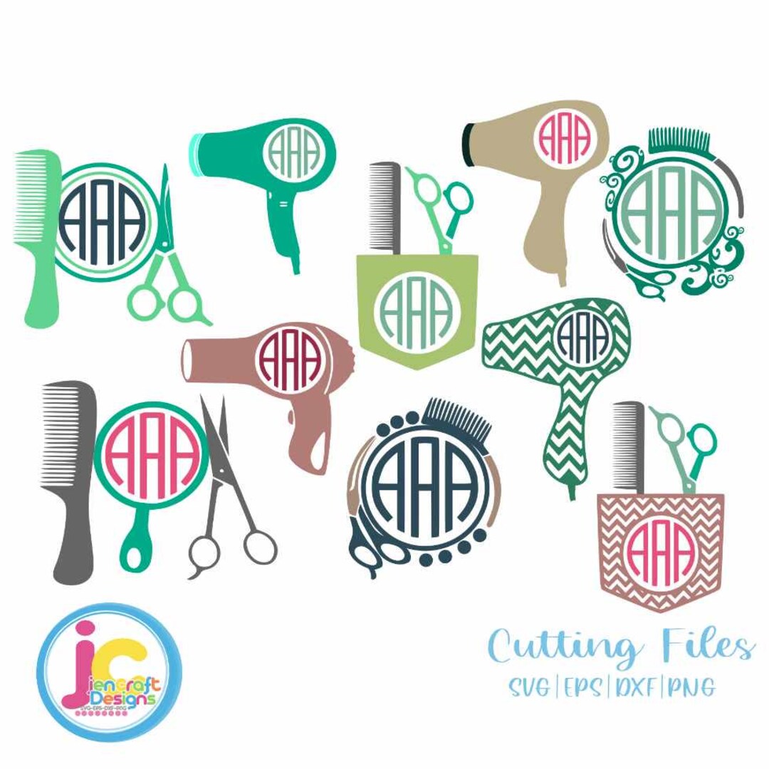 Hairdresser SVG: Salon Stylist Monogram Frames (digital Download) - Etsy
