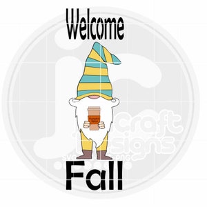 Welcome Fall Gnome Porch Leaner Sign SVG Bundle Gnome Pumpkin SVG Fall ...