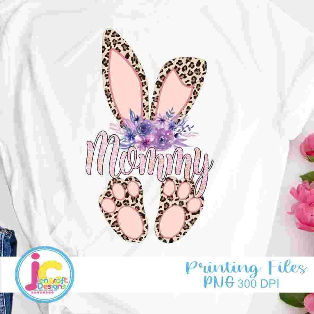 Mommy Cheetah Bunny PNG: Easter Leopard Print (digital Design) - Etsy