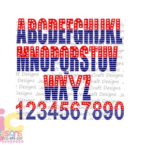4th of July Svg Patriotic Stars and Stripes Alphabet SVG US American ...