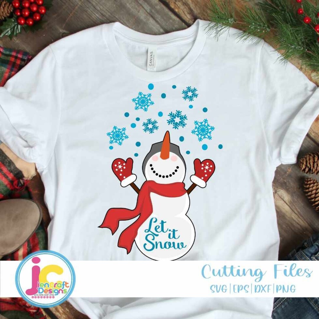Snowman Svg, Let It Snow SVG, Christmas SVG, Snowflake SVG, Winter Svg ...