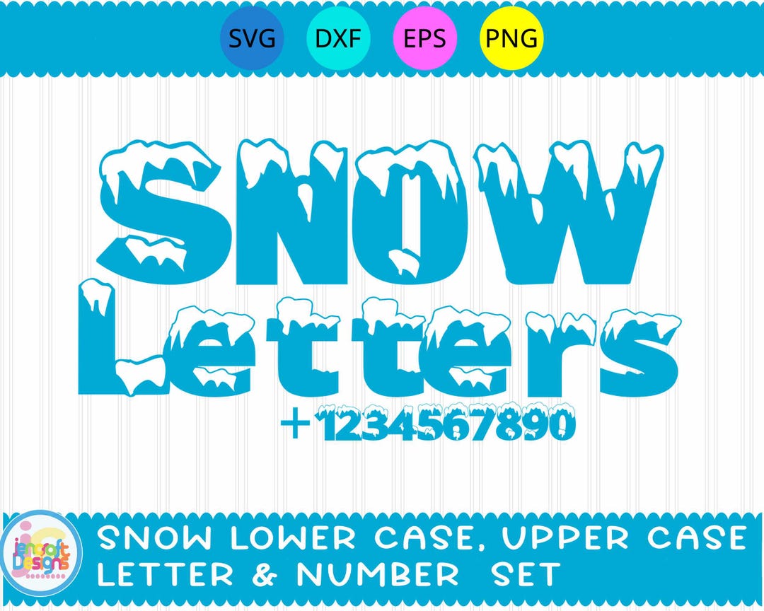 Snow Alphabet Monogram SVG Font: Ice Letters Cut Files (digital ...