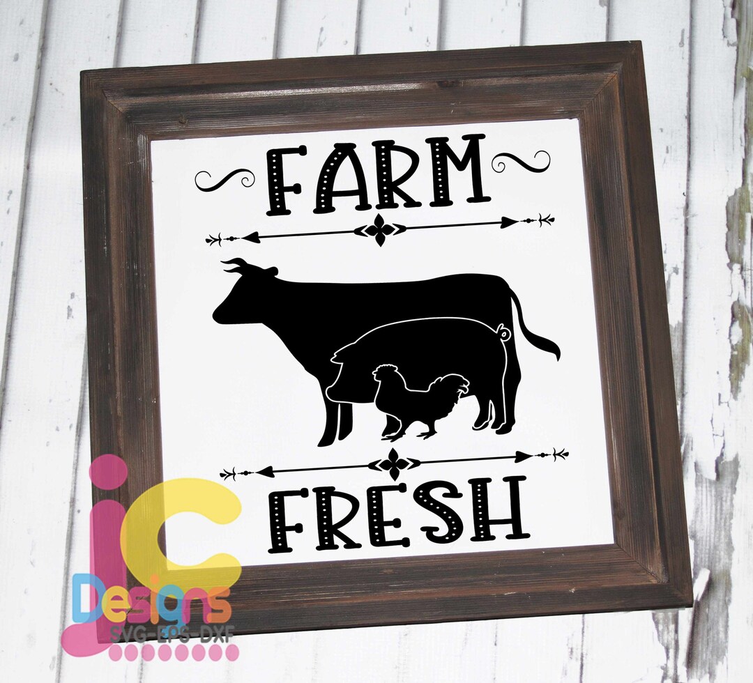 Kitchen Svg Design Farm Fresh Cow SVG Pig SVG Chicken SVG - Etsy