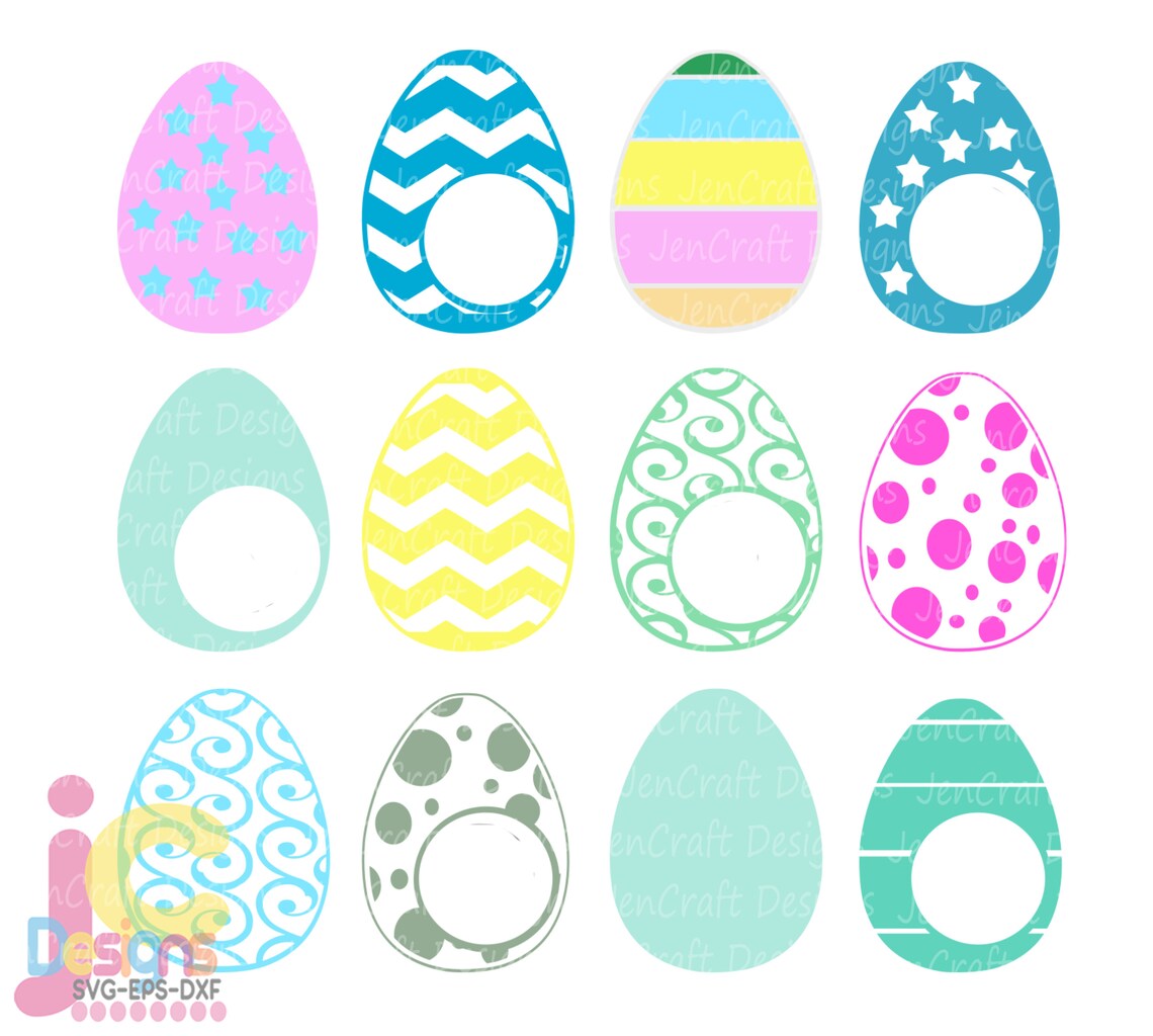 Easter Svg Egg Monogram Frames Svg Pattern Eggs SVG Spring - Etsy